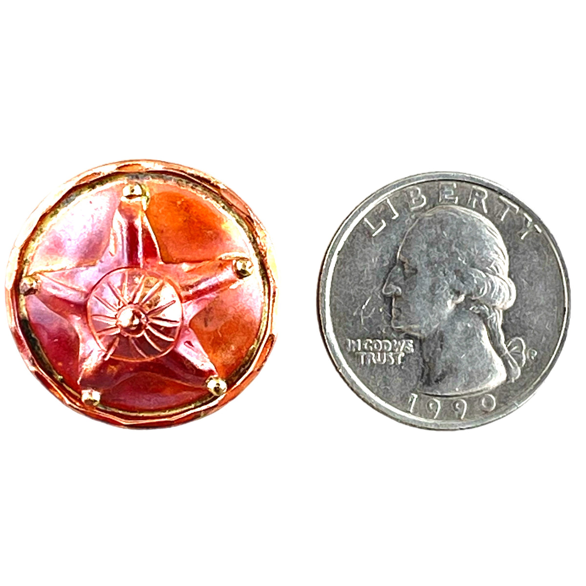 Domed Shank Button with Rustic Star – Patricia Healey Copper