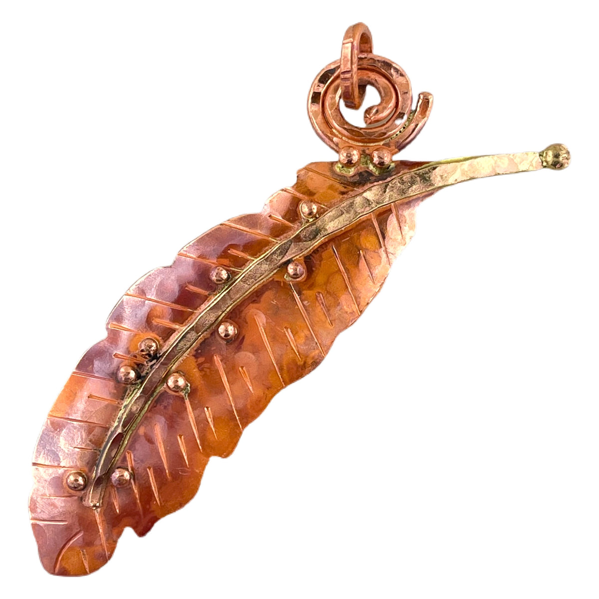 Large Copper Feather Pendant – Patricia Healey Design – Patricia Healey ...